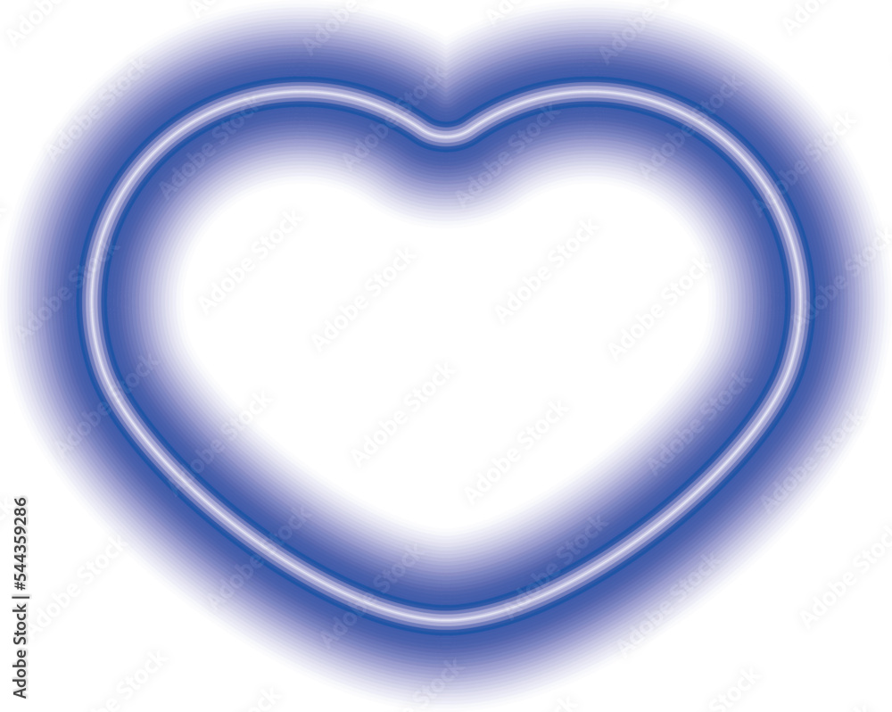 Blue neon heart. Geometric shapes in a neon design. Materials for signs ...