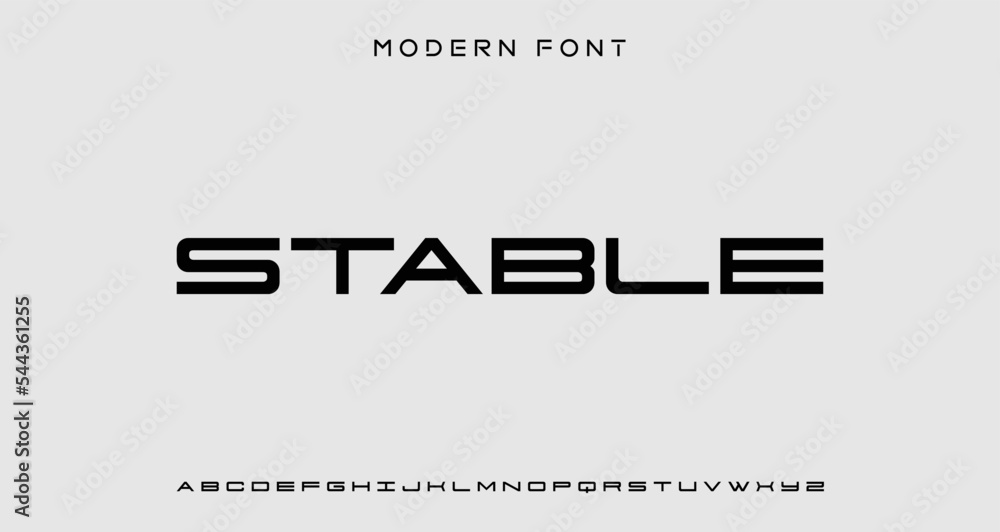 STABLE Tech alphabet letters font. Minimal Lettering Fashion Typo Font ...