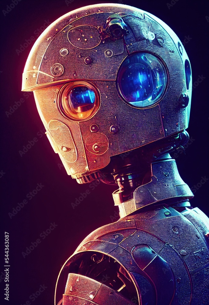 A fictional person, not based on a real person. Portrait of a sci-fi ...