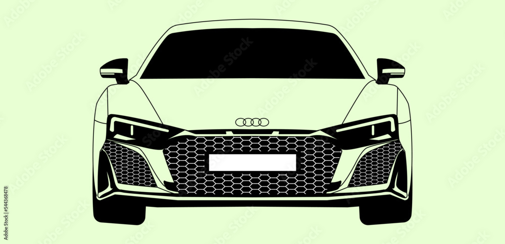 audi front view car ,vector illustration.black silhouette. Stock Vector ...