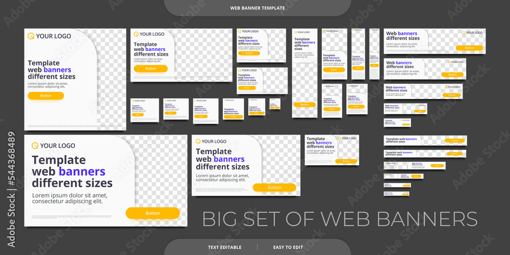 Set of web banners of different sizes Stock Vector | Adobe Stock