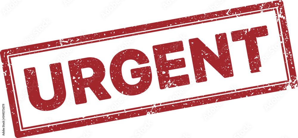 grungy red URGENT rubber stamp isolated on white, vector illustration ...