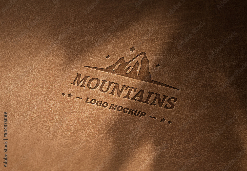 Debossed Leather Logo Mockup Stock Template | Adobe Stock