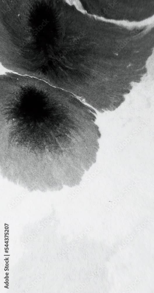 Vertical video. Ink water splash. Black paint drop. Transition overlay ...