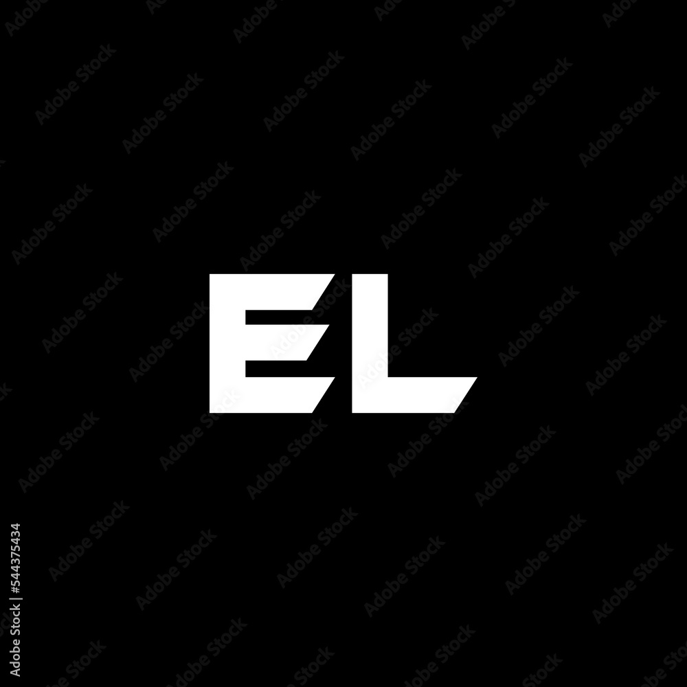 EL letter logo design with black background in illustrator, vector logo ...