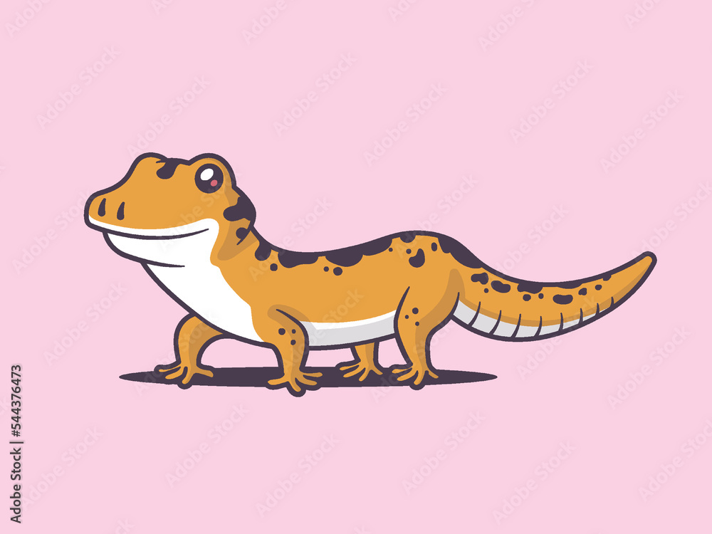 Leopard gecko cartoon vector illustration Stock Vector | Adobe Stock
