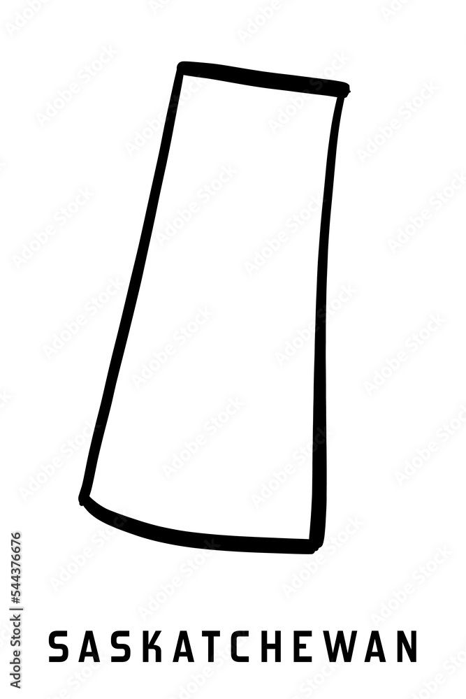 Saskatchewan map outline. Simple smooth hand drawn map. Stock Vector ...
