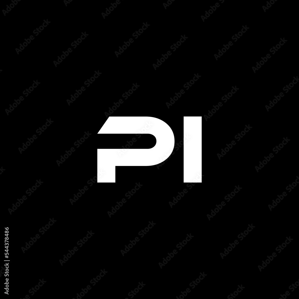 PI letter logo design with black background in illustrator, vector logo ...