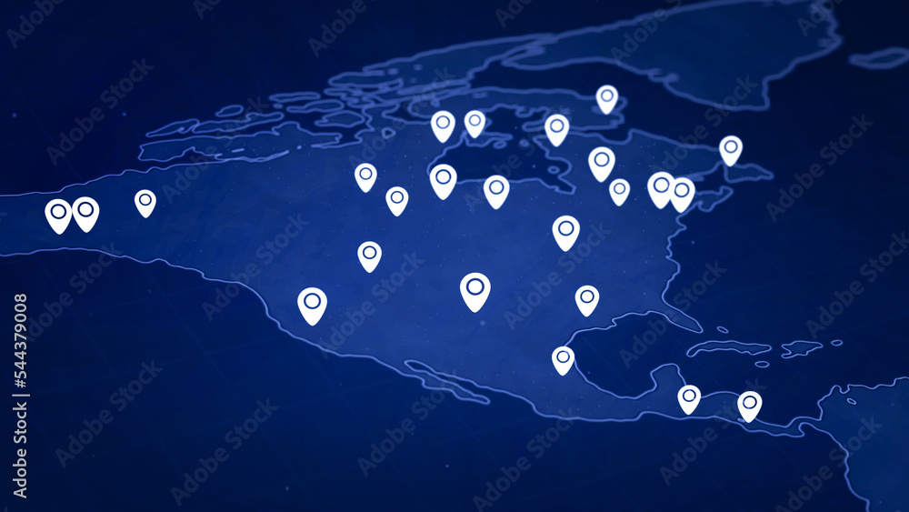 Electric charging station icon location on smart navigation app for EV ...