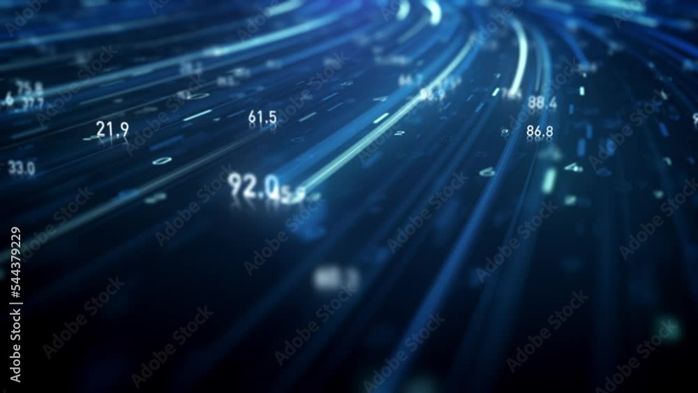 Big Data Digital Business Hitech Background/ 4k animation of an ...