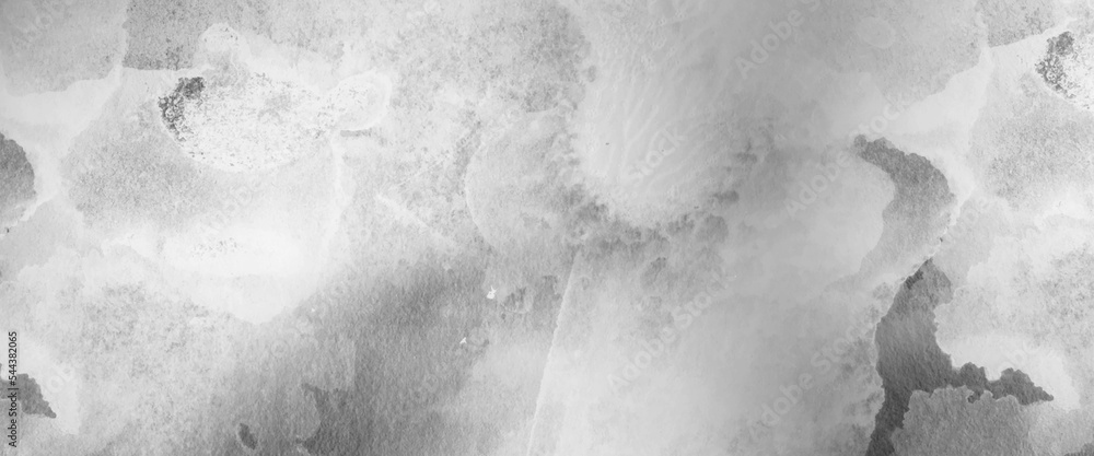 Monochrome black and white ink effect watercolor. Abstract grunge grey ...