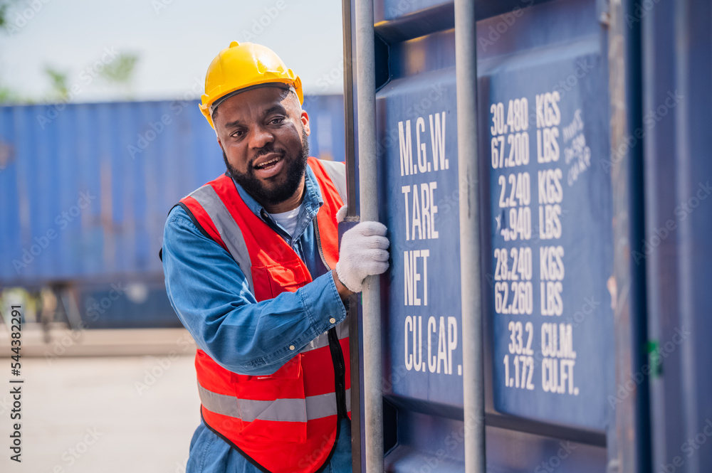 African American worker concept, African American worker working in ...