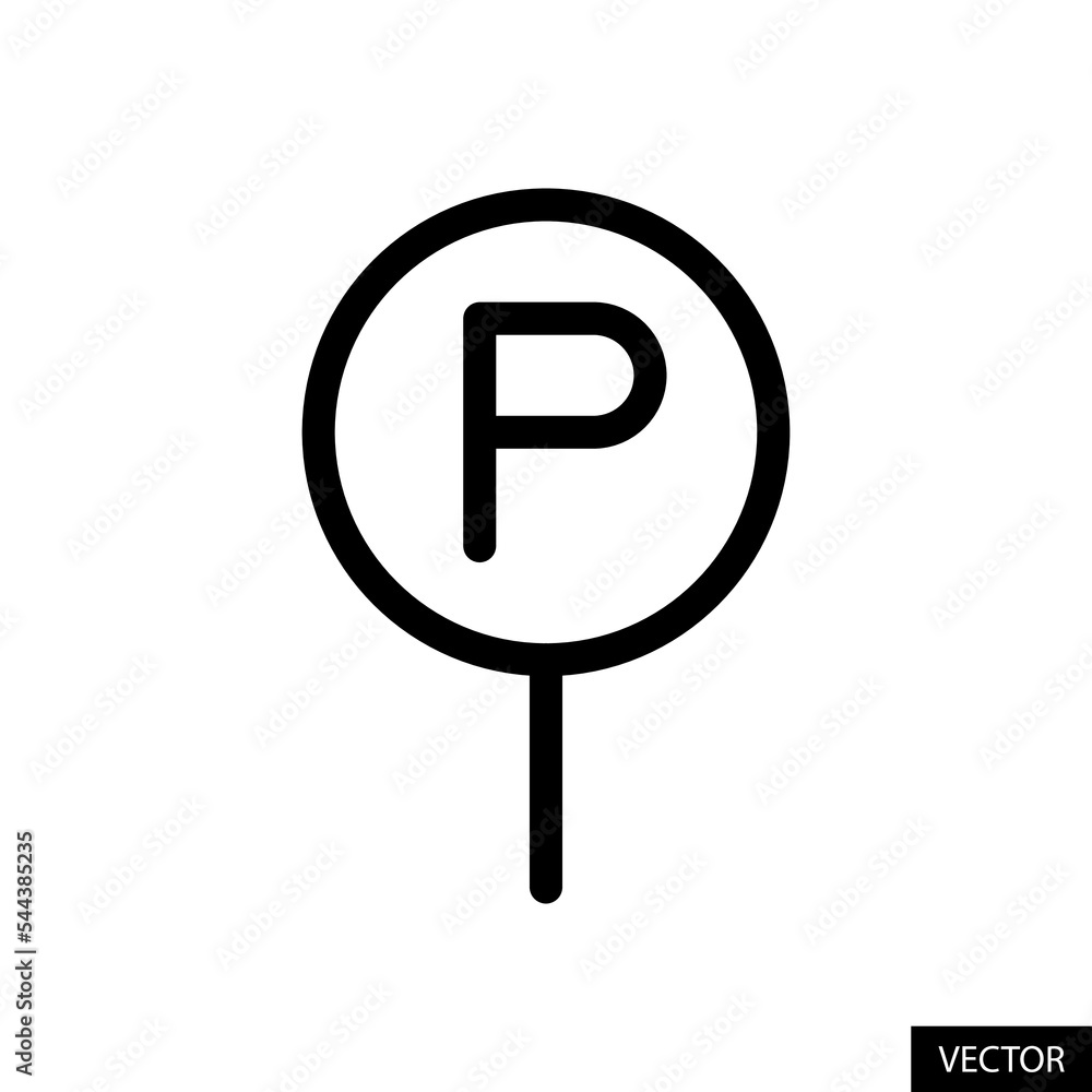 Parking area sign vector icon in line style design for website, app, UI ...