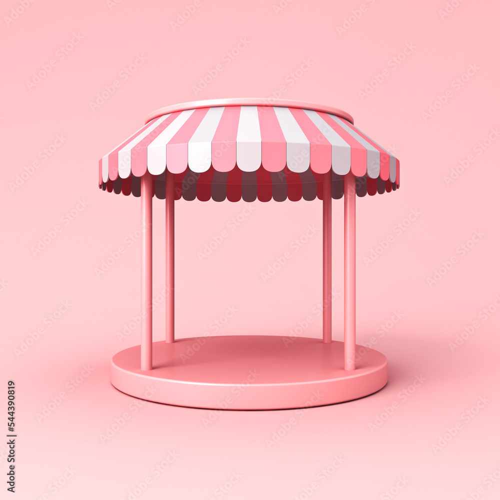 Pink product podium pavilion kiosk shop display stand or exhibition ...