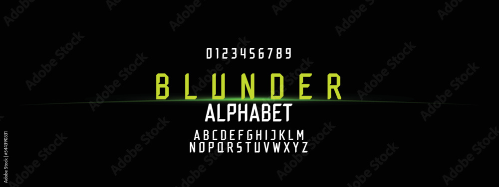 BLUNDER Modern Bold Font. Regular Italic Number Typography urban style ...