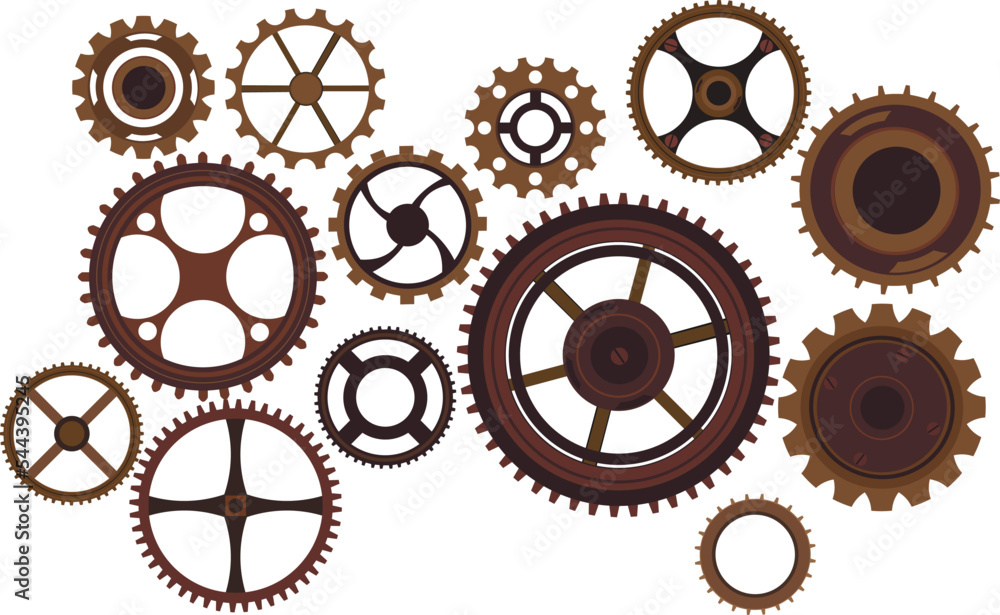 Steampunk Gears And Cogs Vector