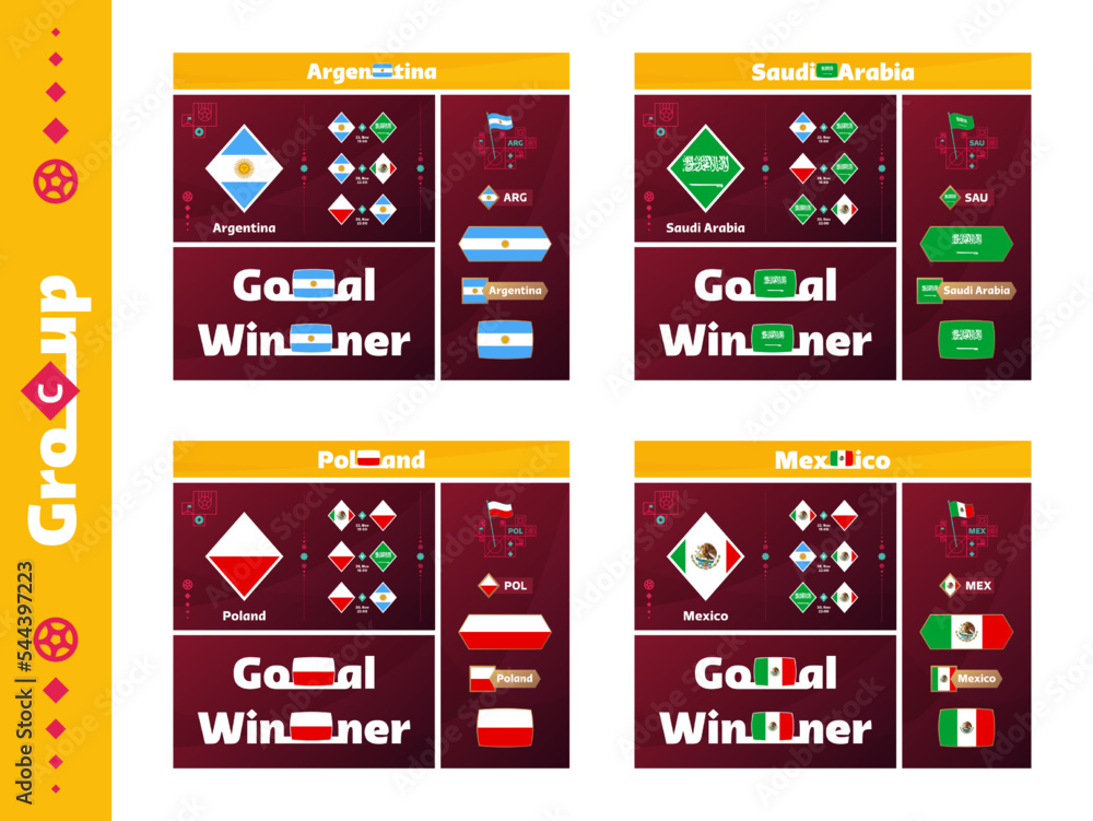 Football world Qatar 2022 cup Group C argentina, poland, saudi arabia ...