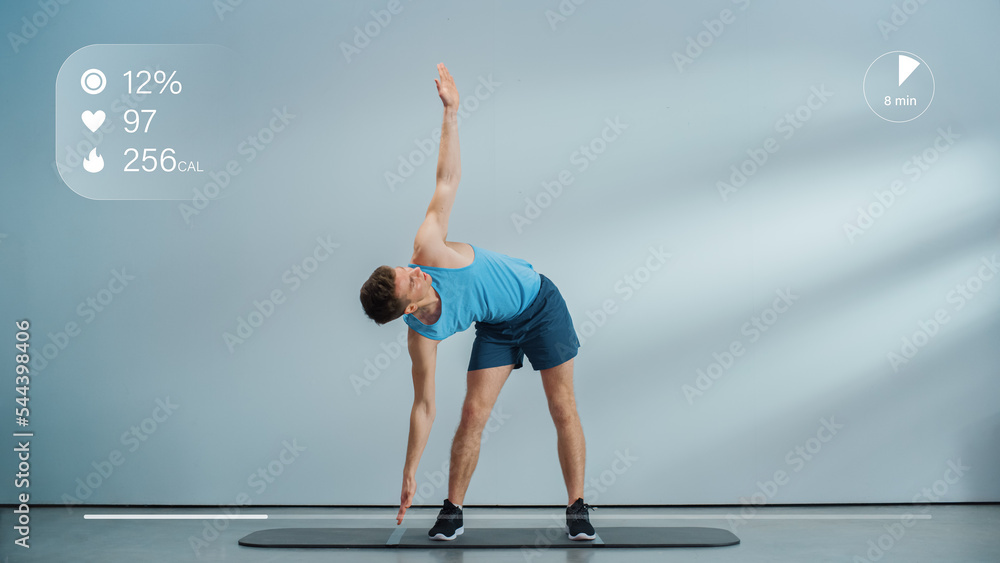 Online Fitness Course Video with Young Athletic Personal Trainer ...