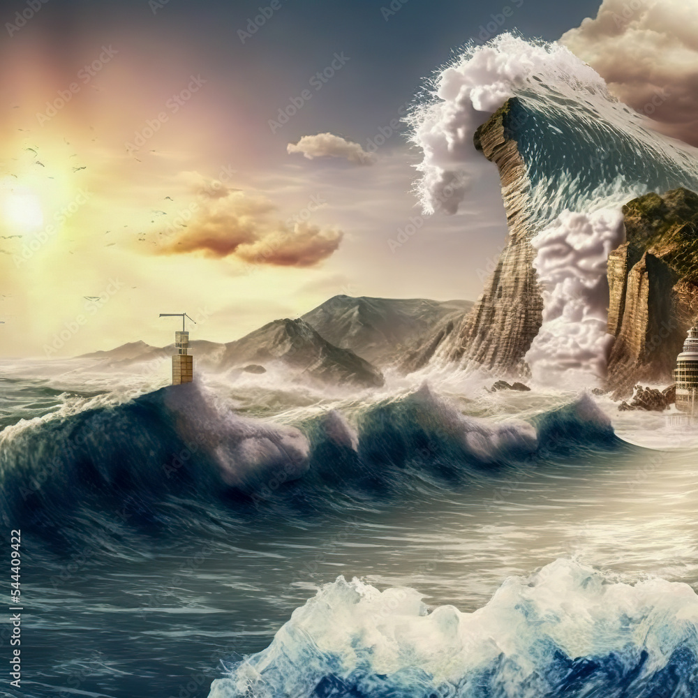 Climate change concept art - illustration of global warming Stock ...