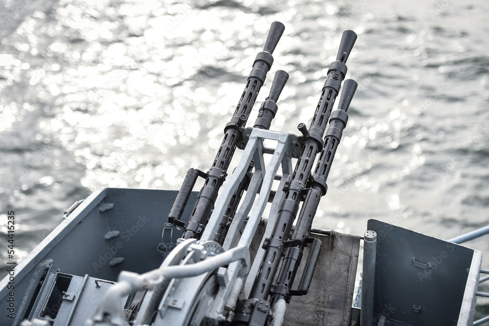 Big anti aircraft gun on a military ship Stock Photo | Adobe Stock