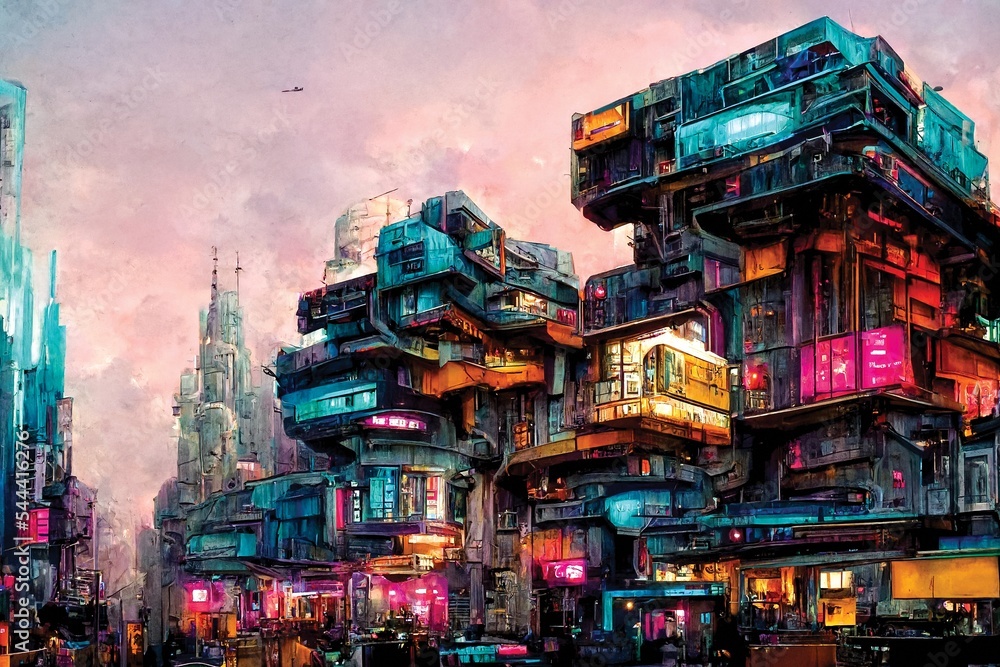 Cyberpunk art, abstract wallpaper, futuristic architecture, city ...