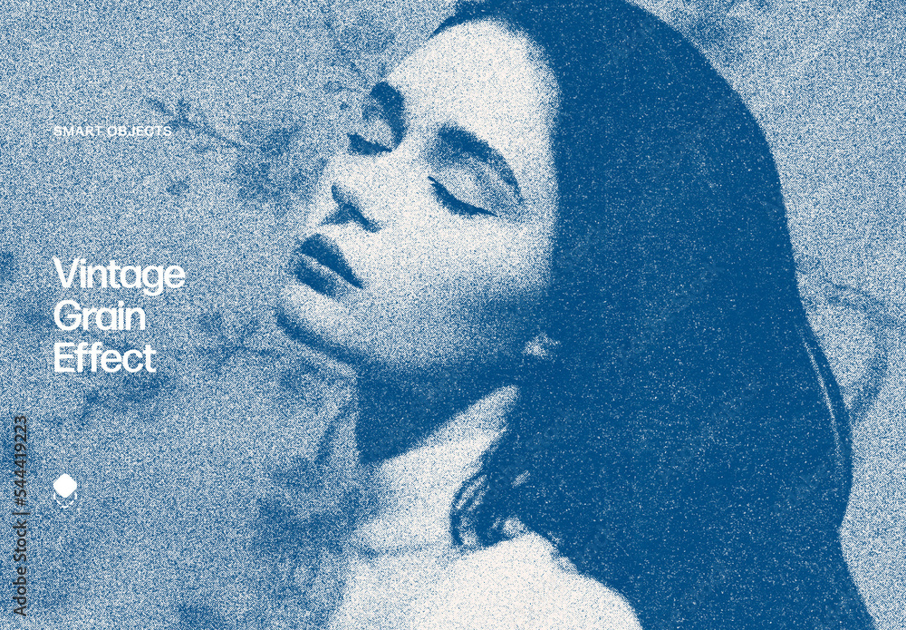 Vintage Grain Photo Effect Mockup Stock Template | Adobe Stock