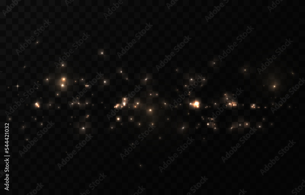 Vector magic dust. Gold dust png. Magic glow, light effect. Christmas ...