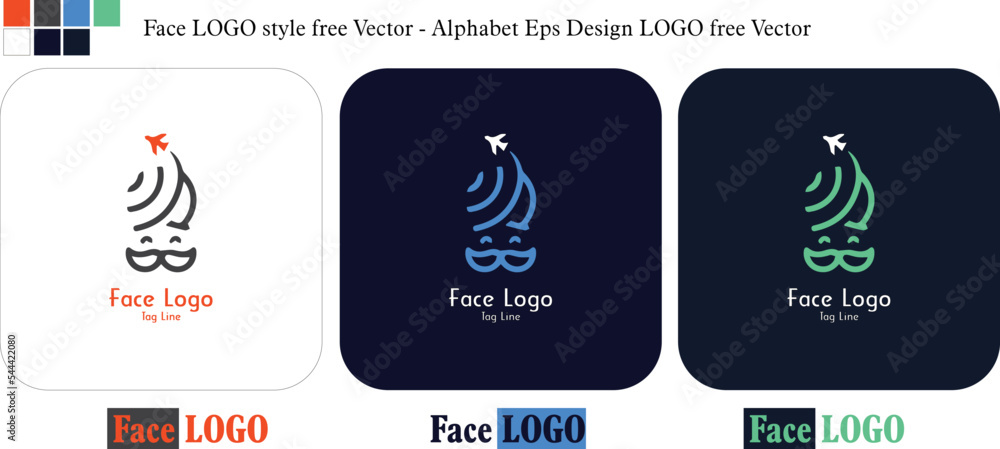 Face LOGO style free Vector - Alphabet Eps Design LOGO free Vector ...