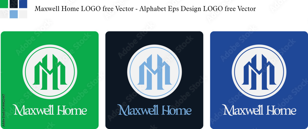 Maxwell Home LOGO free Vector - Alphabet Eps Design LOGO free Vector ...