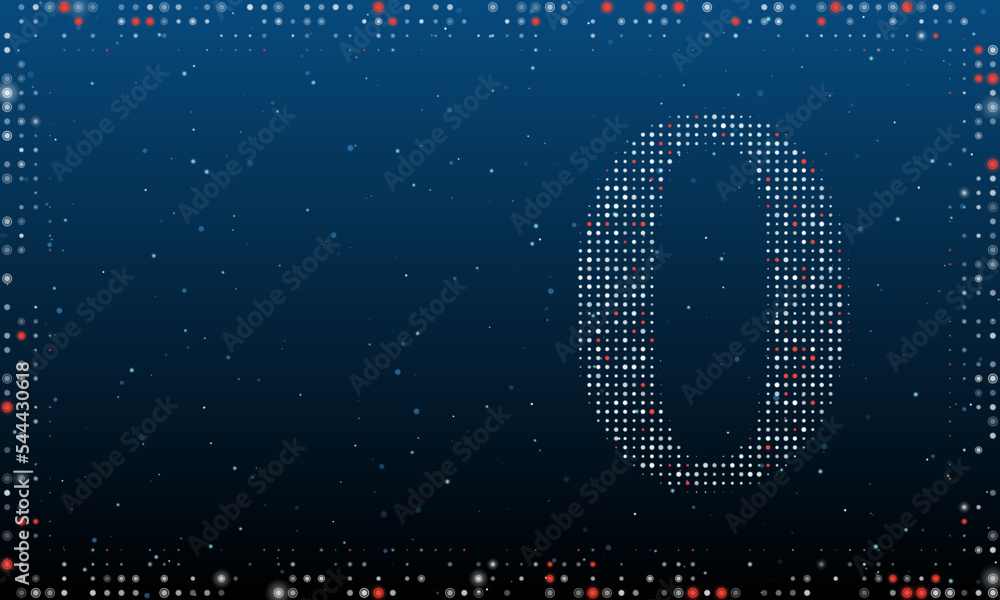 On the right is the number zero symbol filled with white dots ...