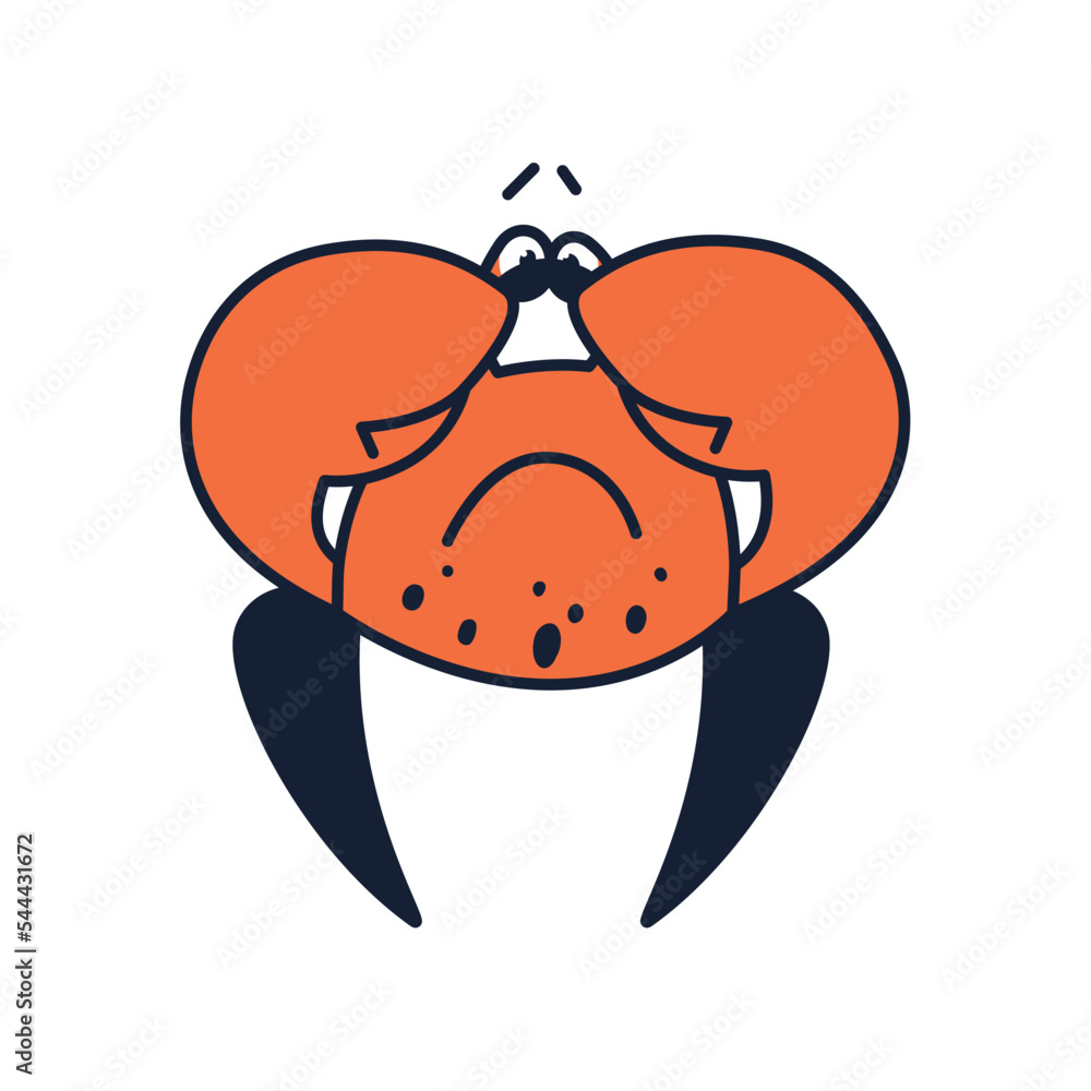 An upset crab wipes its tears with its claws. Brand character for ...
