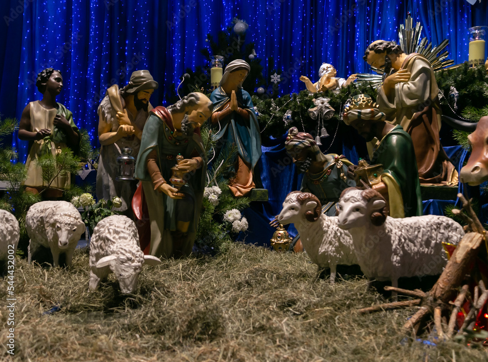 Nativity of Christ. Christmas Nativity scene with The Holy Child, The ...