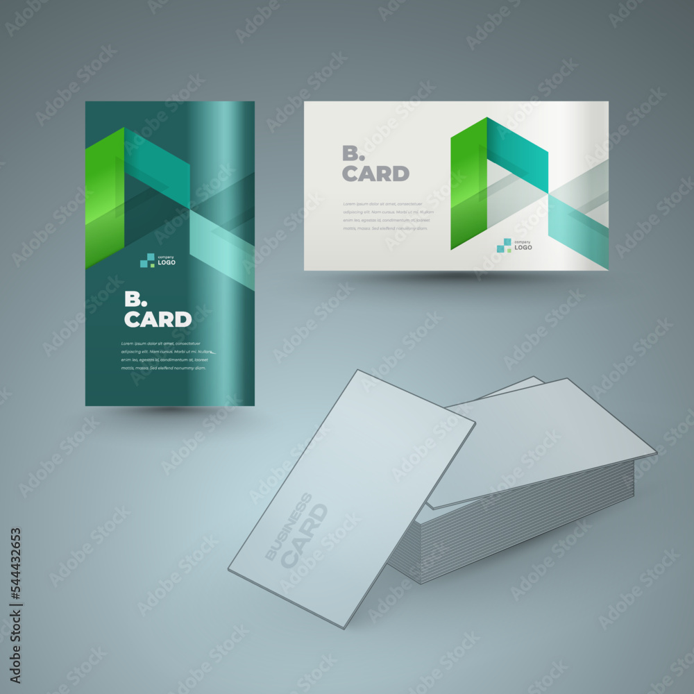 Business cart set vertical and horizonta design template triangle theme ...