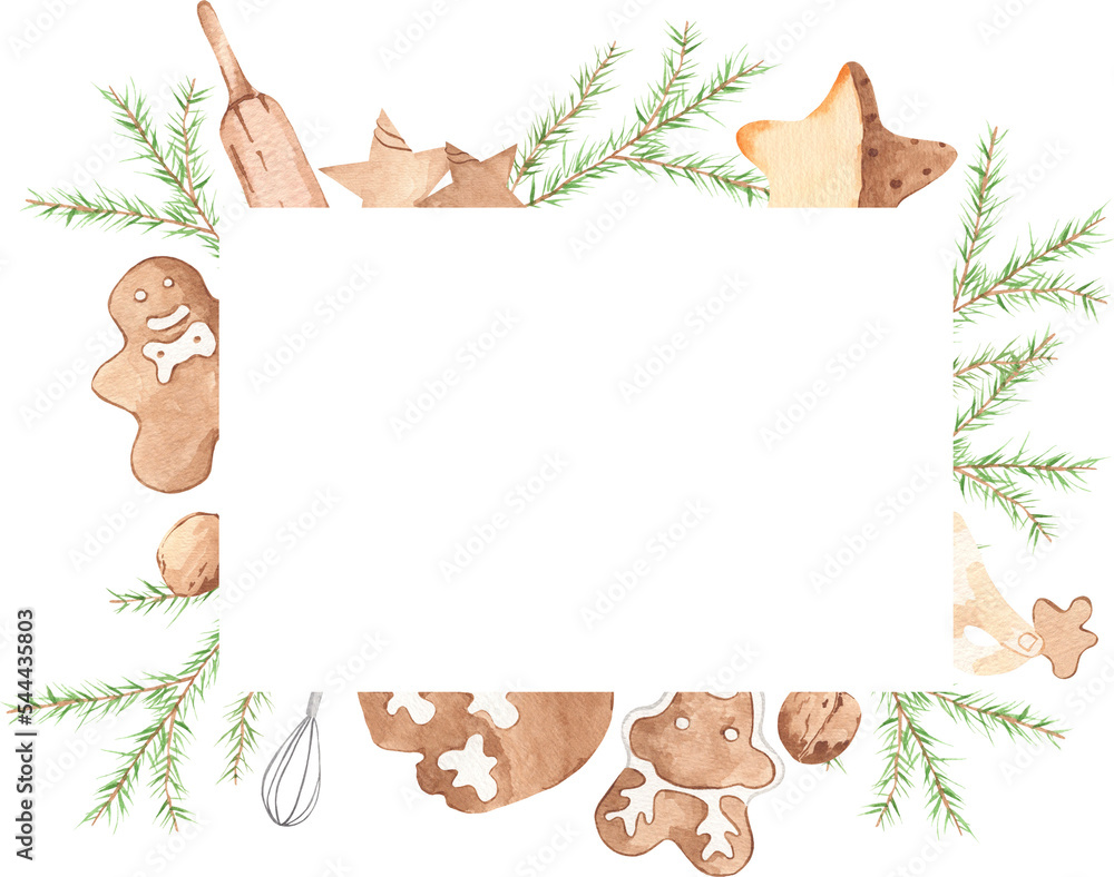 Christmas Baking Frame - PNG cooking gingerbread cookies, kitchen ...