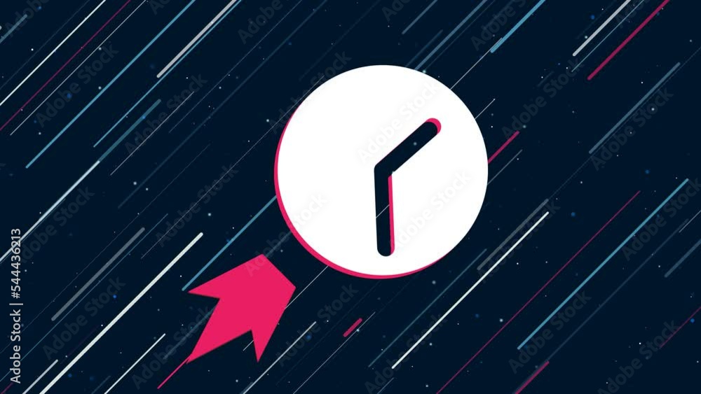 Time symbol flies through the universe on a jet propulsion. The symbol ...