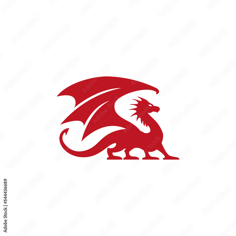 Dragon vector illustration for icon, symbol or logo. dragon silhouette ...