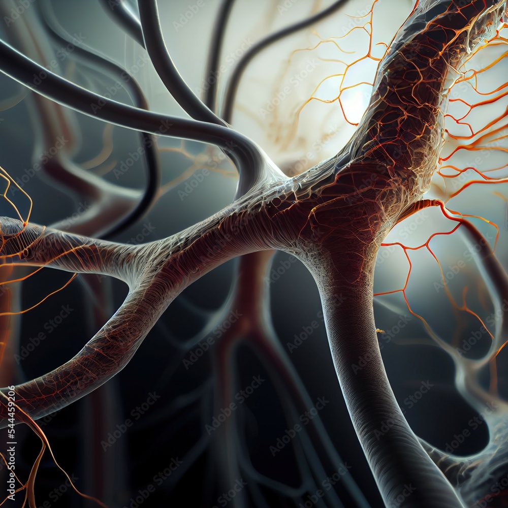 3d rendered illustration of nerves nervous system dna cells health ...