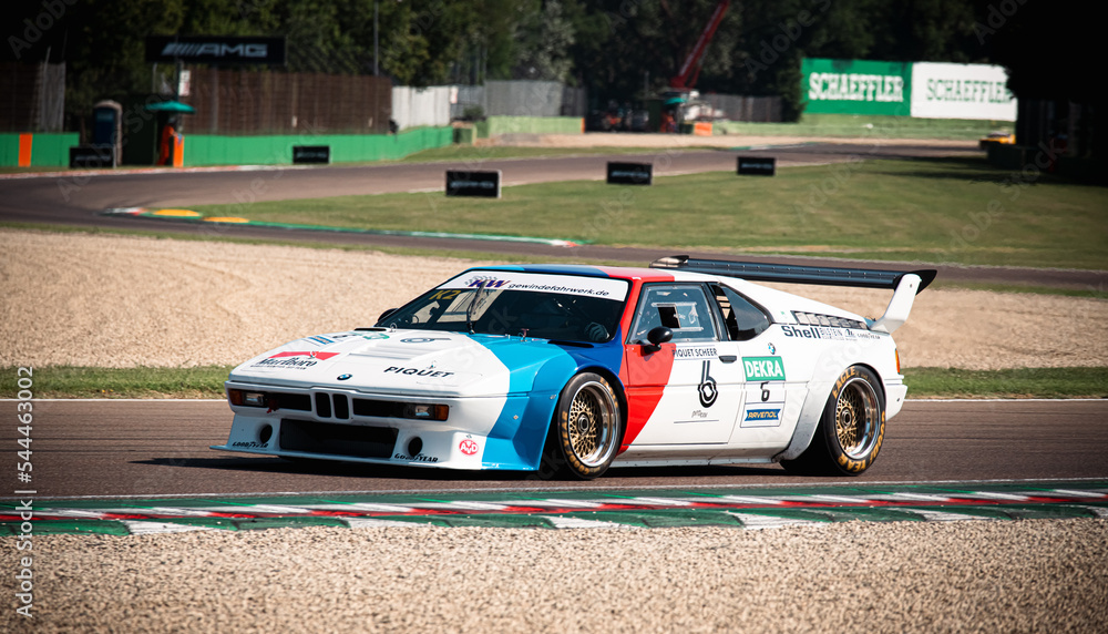 BMW M1 vintage car racing on track old fashioned motor sport Stock ...