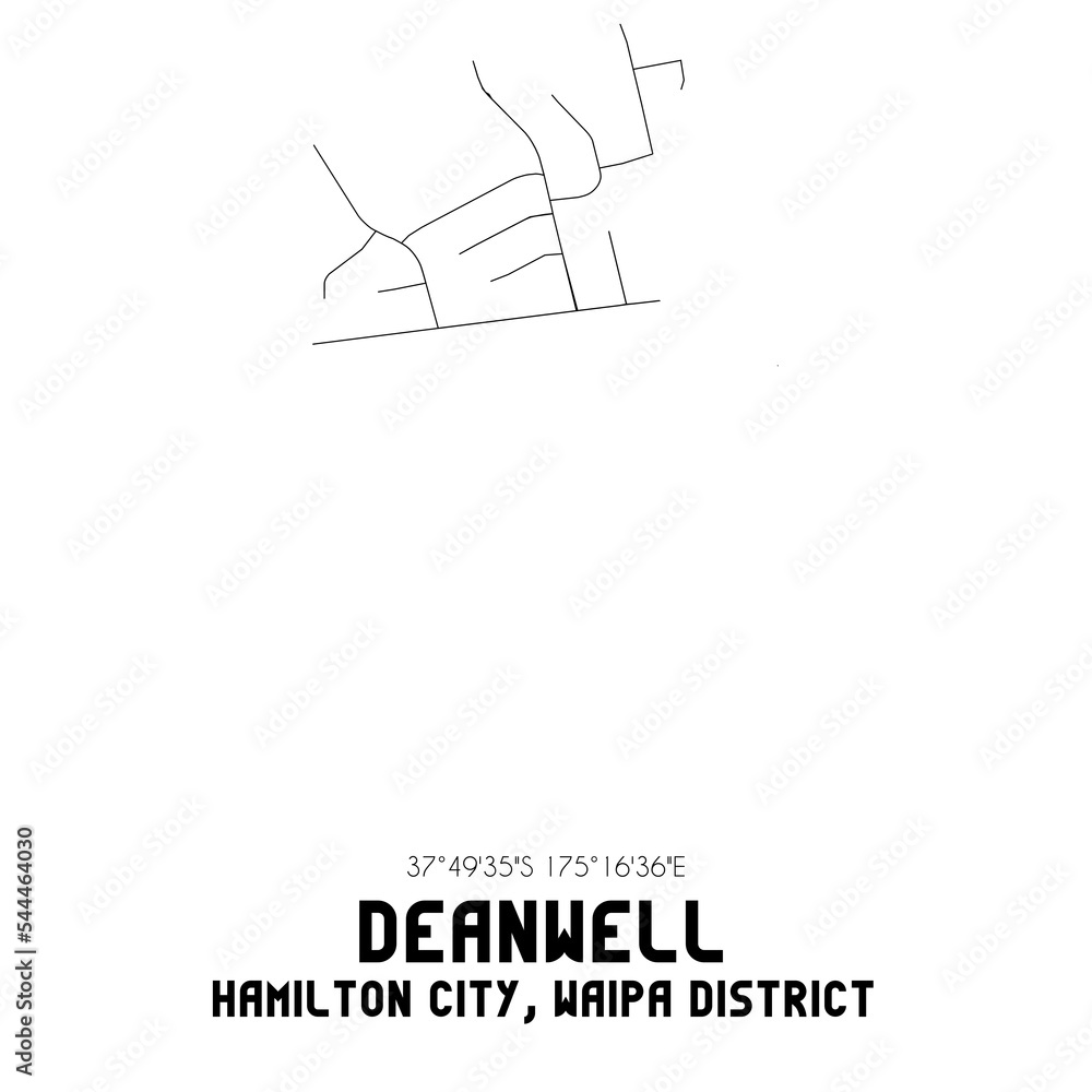 Deanwell, Hamilton City, Waipa District, New Zealand. Minimalistic road ...