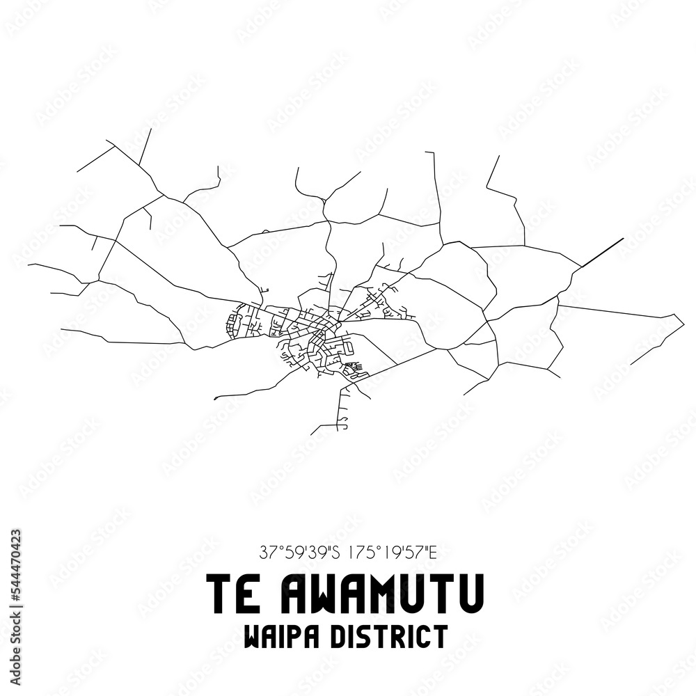 Te Awamutu, Waipa District, New Zealand. Minimalistic road map with ... Te Awamutu, Waipa District, New Zealand. Minimalistic road map with ...