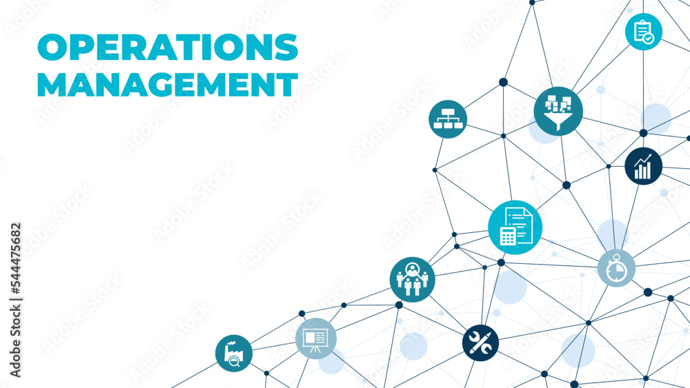Operations management vector illustration. Blue concept related to ...
