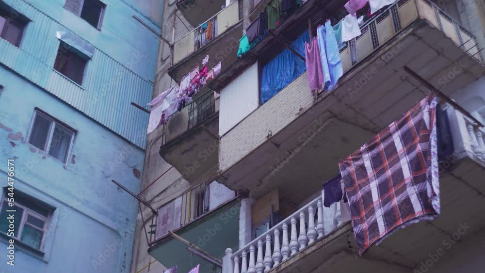 Makeshift Clothesline in Slums Stock Video | Adobe Stock