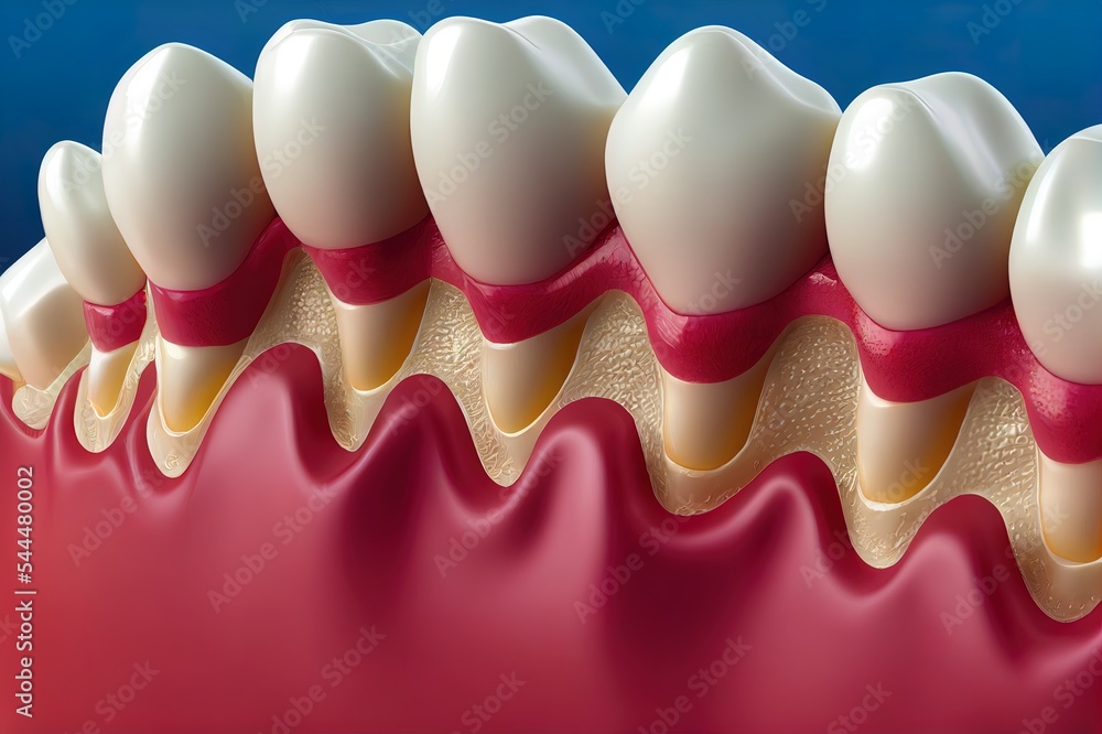 unhealthy Gum inflammation disease by gingivitis. Dental Gum and teeth ...