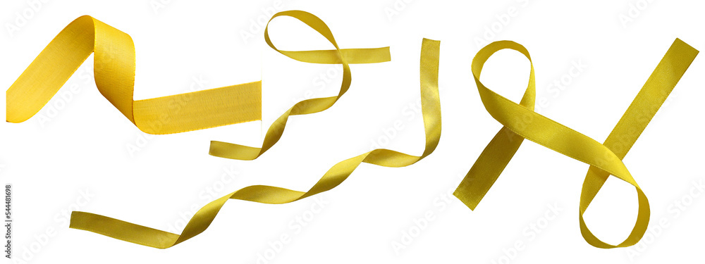 Ribbon collection. gold ribbon on transparent background.wave ribbon ...