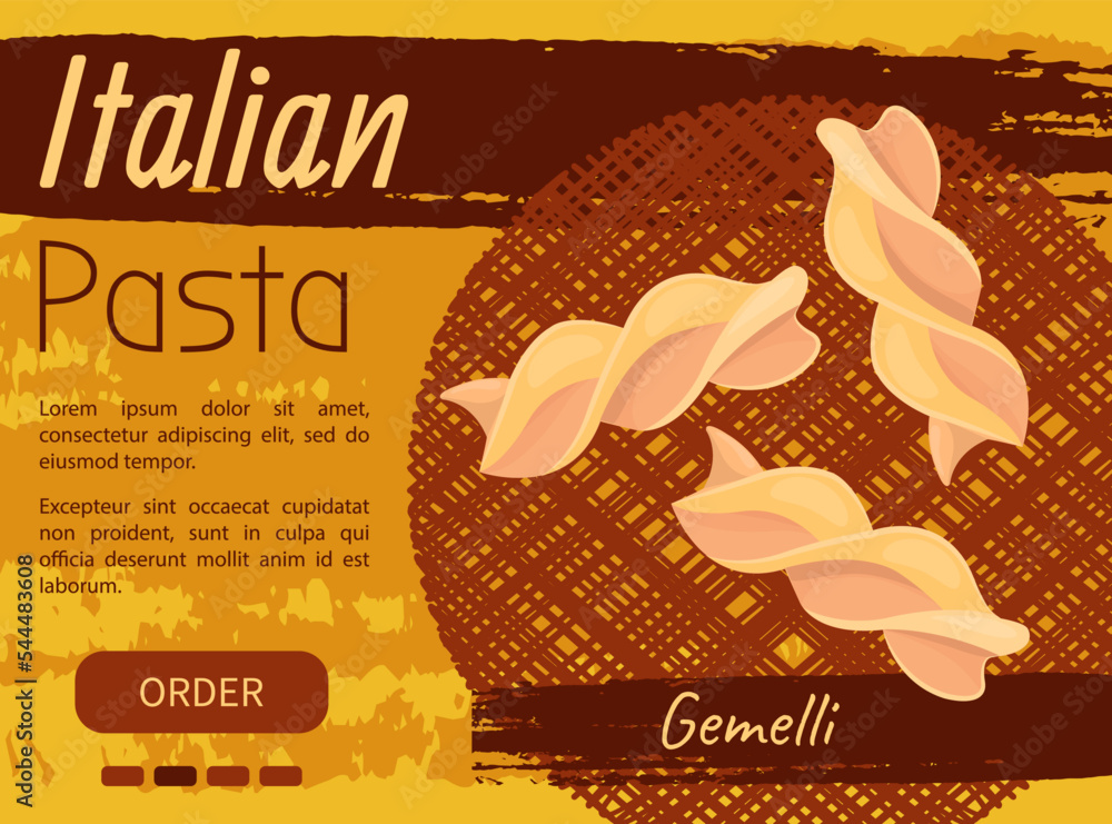 Italian national cuisine cafe banner. Design for store ad, restaurant ...
