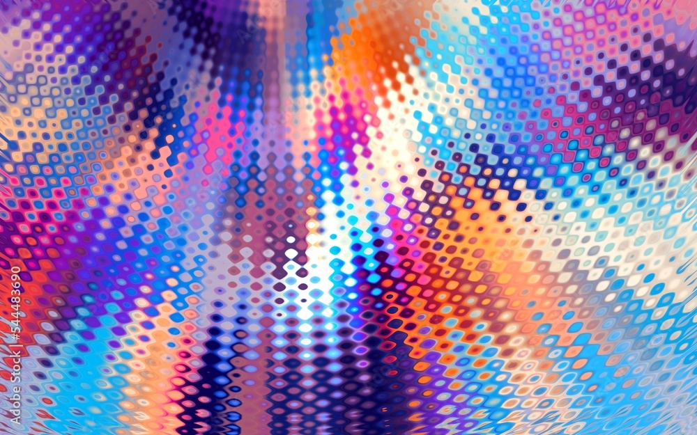 Colorful and futuristic abstract dotted radiation illustration ...