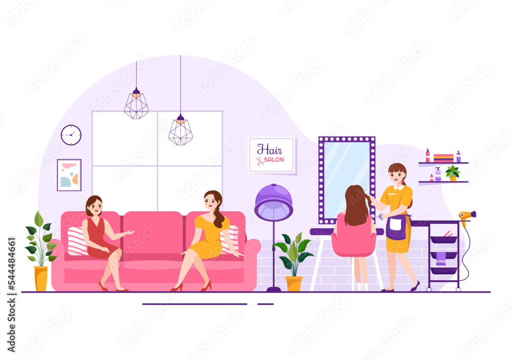 Hair Salon with Hairdresser, Haircut, Haircare and Hairstyle in Beauty ...