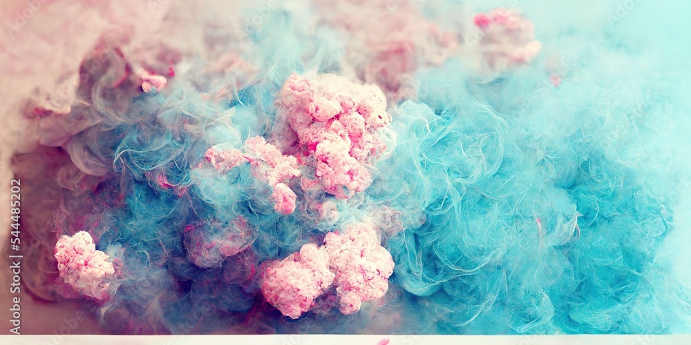 Soft pink color paint smoke explosion. Generative AI Technology Stock ...