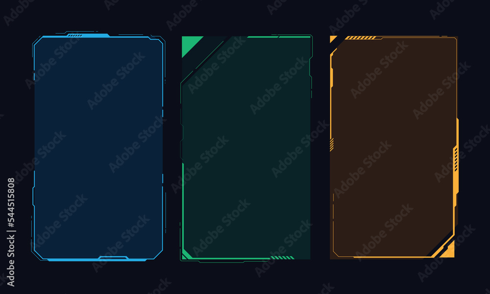 Hud frame futuristic game target borders scifi empty banners for text Stock Vector | Adobe Stock