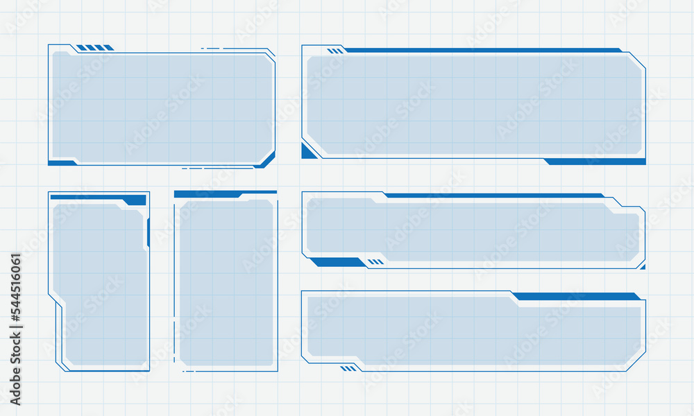 Hud frame futuristic game target borders scifi empty banners for text Stock Vector | Adobe Stock